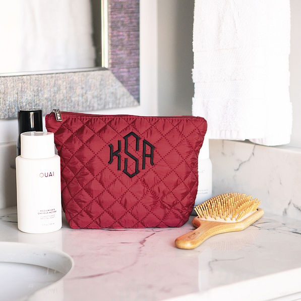Monogrammed Quilted Cosmetic Case - Marleylilly