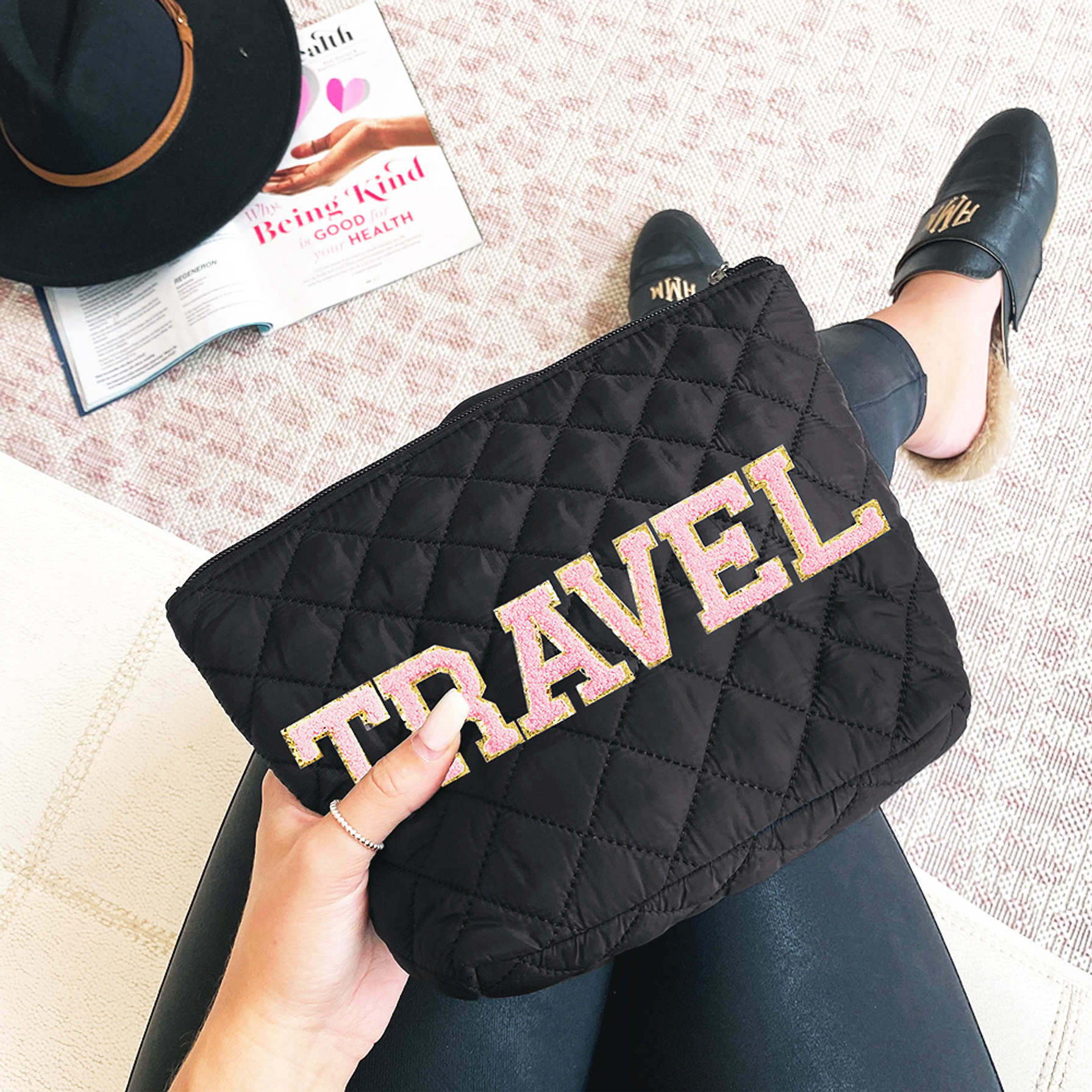 Monogrammed Quilted Cosmetic Case - Marleylilly