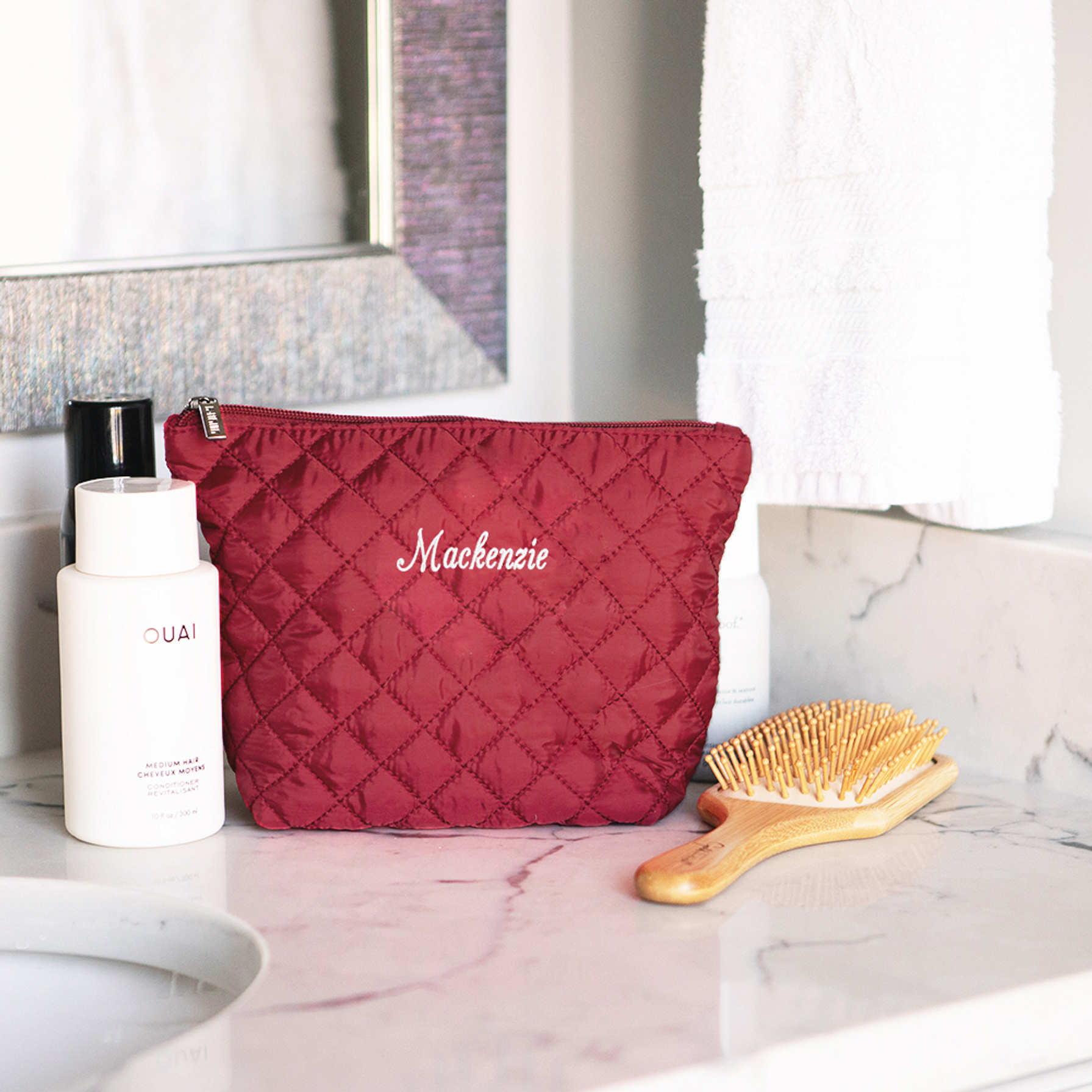Monogrammed Quilted Cosmetic Case - Marleylilly