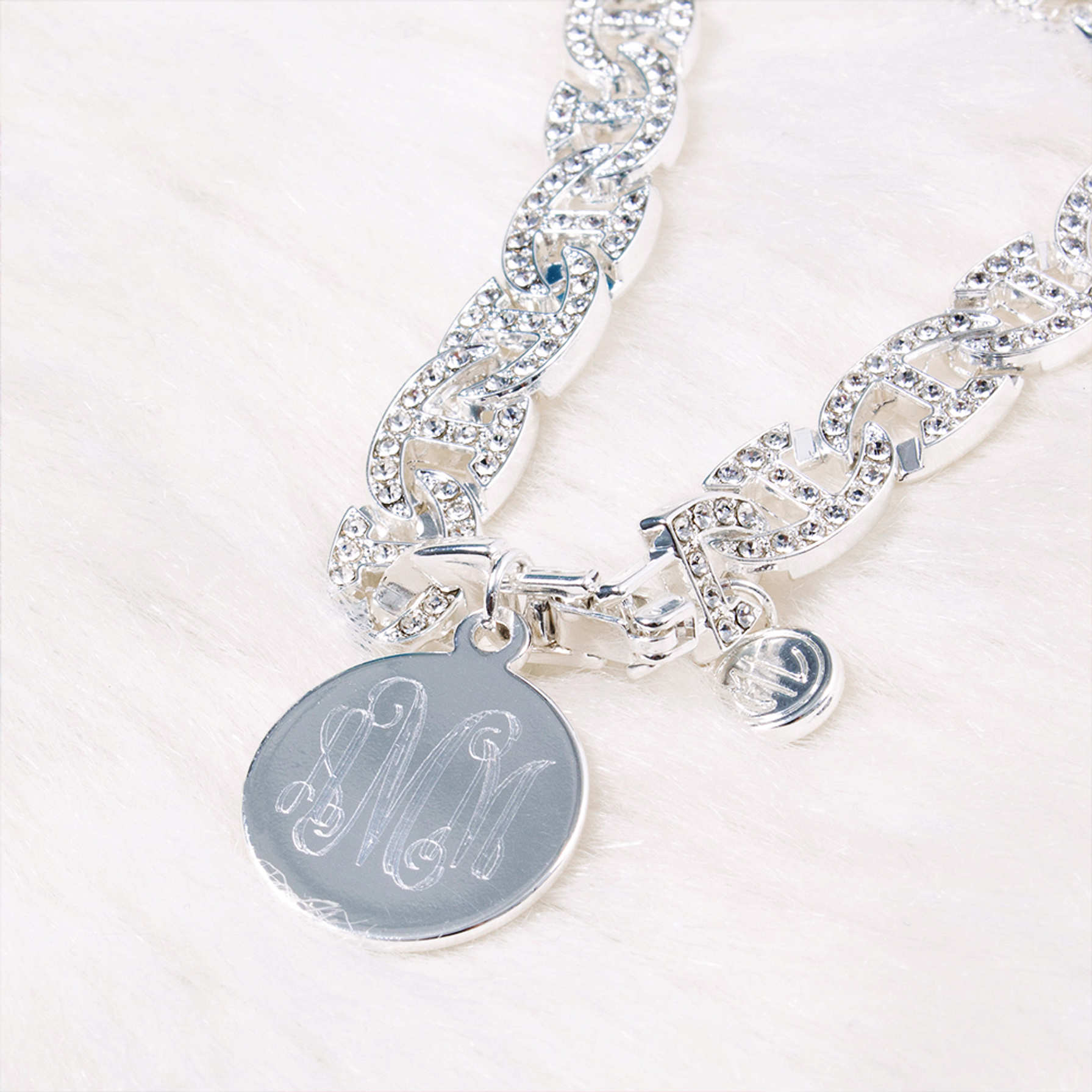 Personalized Chain Link Pave Bracelet - Marleylilly