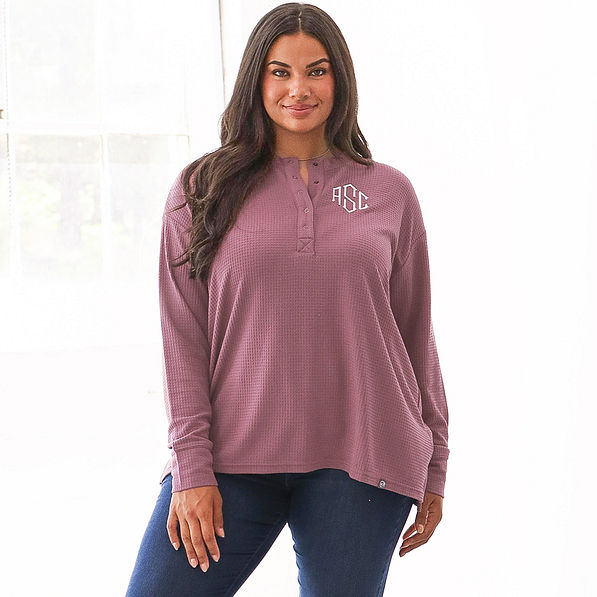 Personalized Waffle Henley Tunic