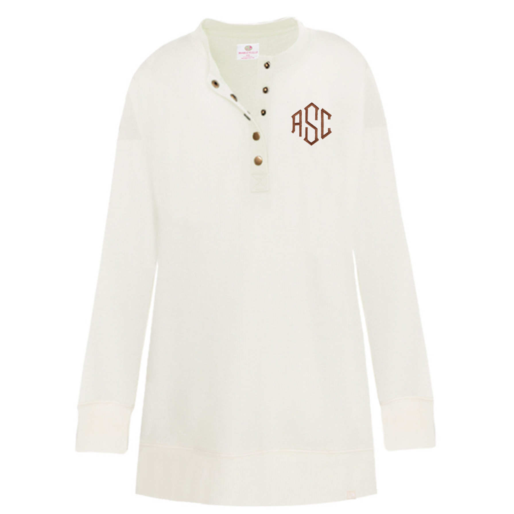 Personalized Waffle Henley Tunic