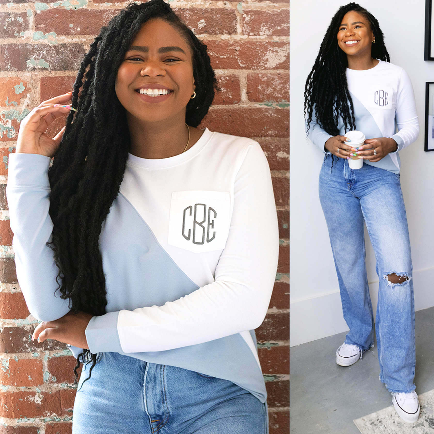 Personalized Colorblock Sweatshirt