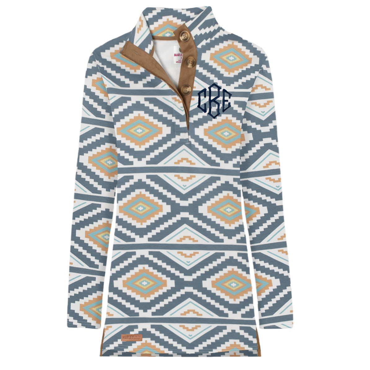 Personalized Aztec Pullover Sweater Tunic - Marleylilly