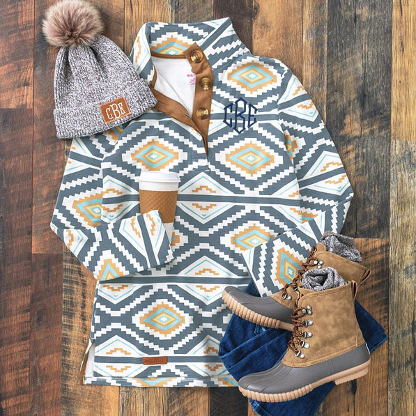 Personalized Aztec Pullover Sweater Tunic - Marleylilly