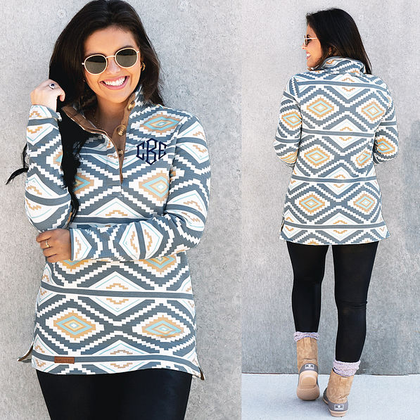 Personalized Aztec Pullover Sweater Tunic - Marleylilly
