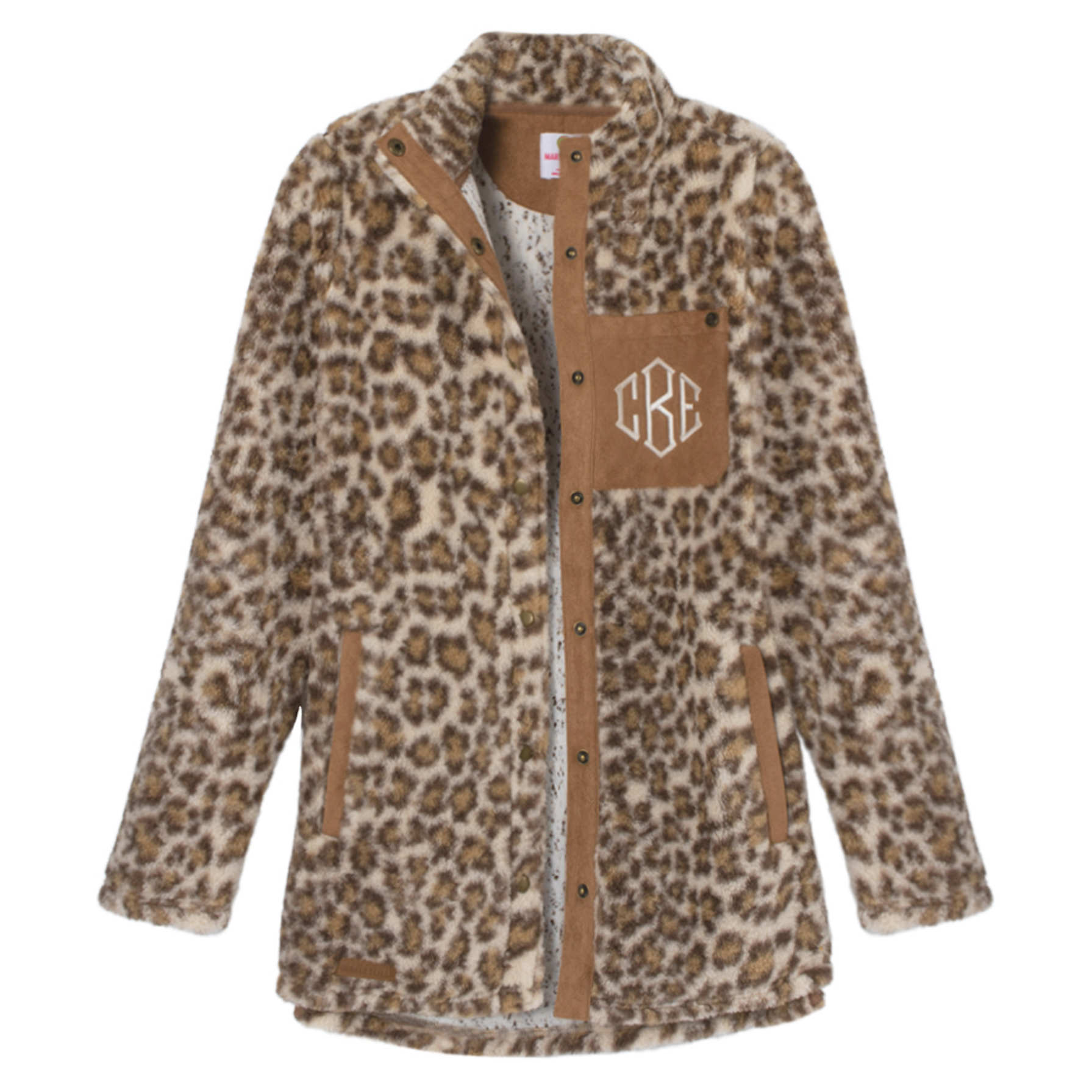 Personalized Cheetah Accent Sherpa Jacket - From Marleylilly