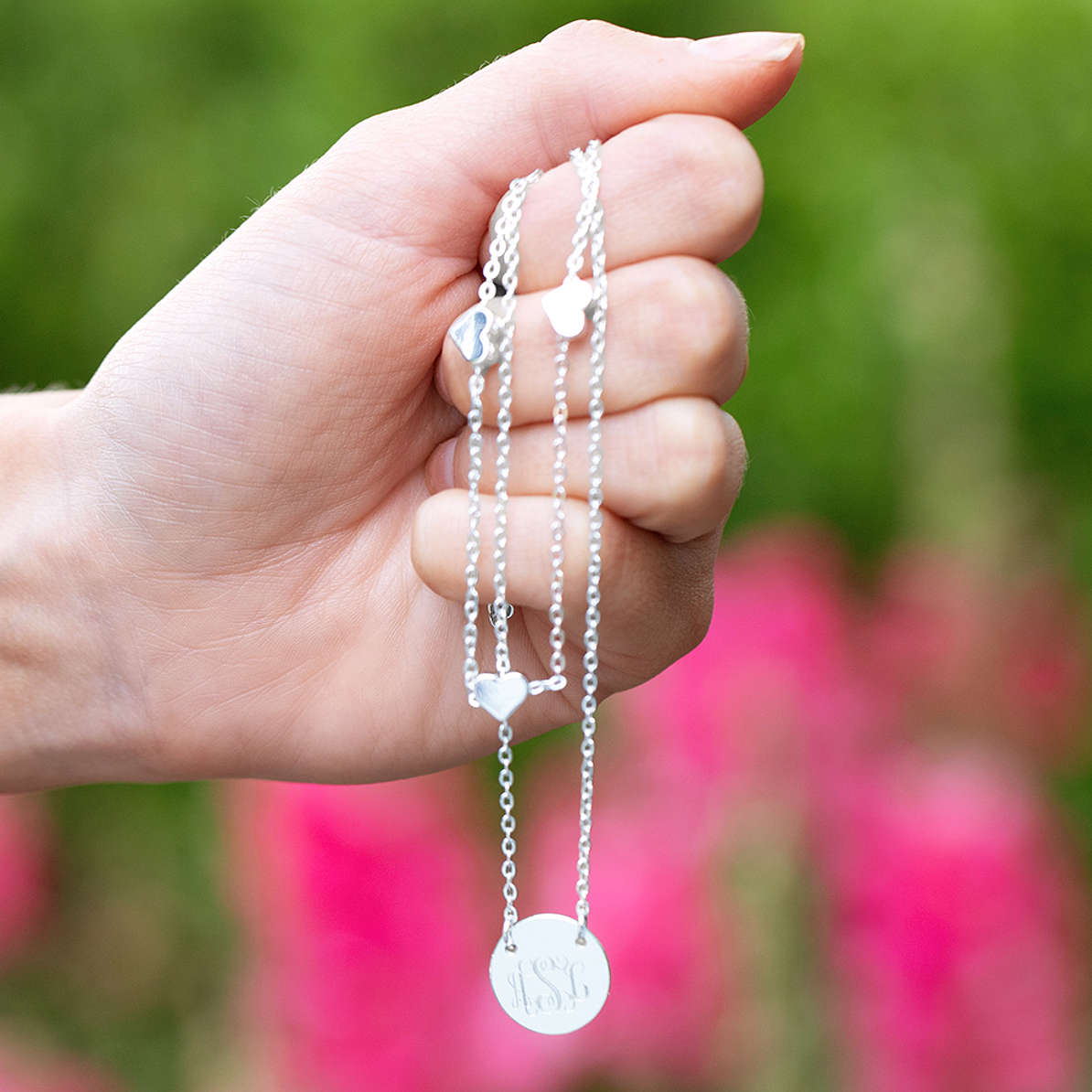 Personalized Layered Hearts Necklace