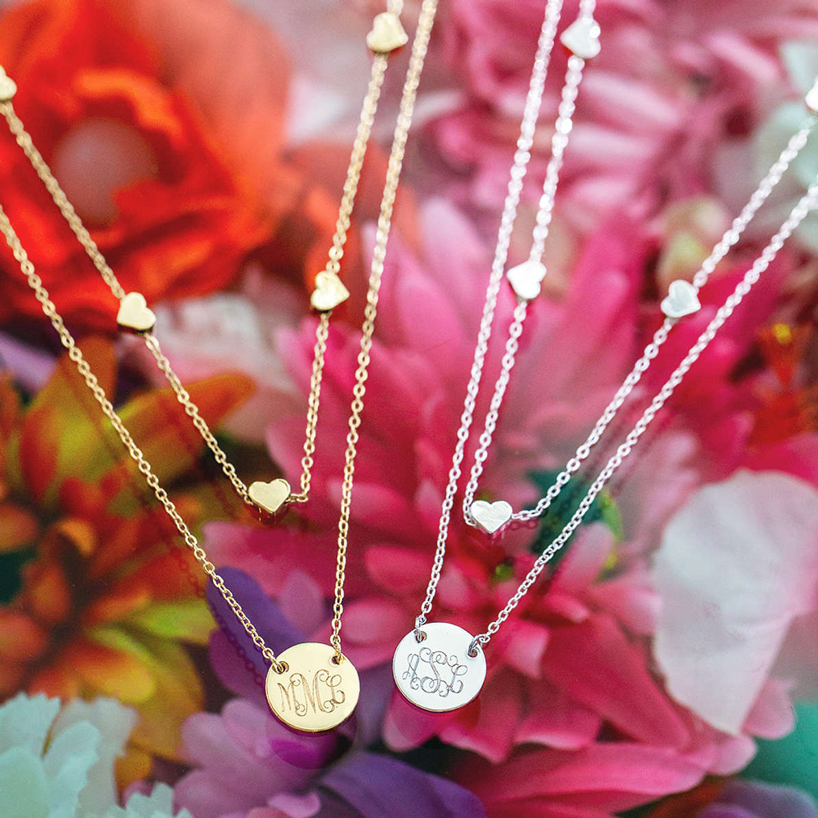 Personalized Layered Hearts Necklace