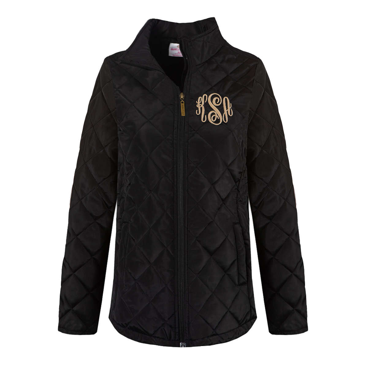 Personalized Puffer Jacket in Black - Marleylilly