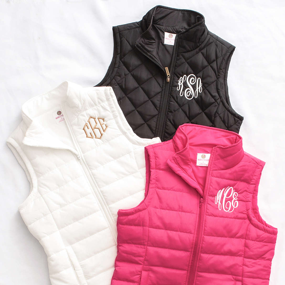Monogrammed Puffer Vest | Marleylilly Outerwear