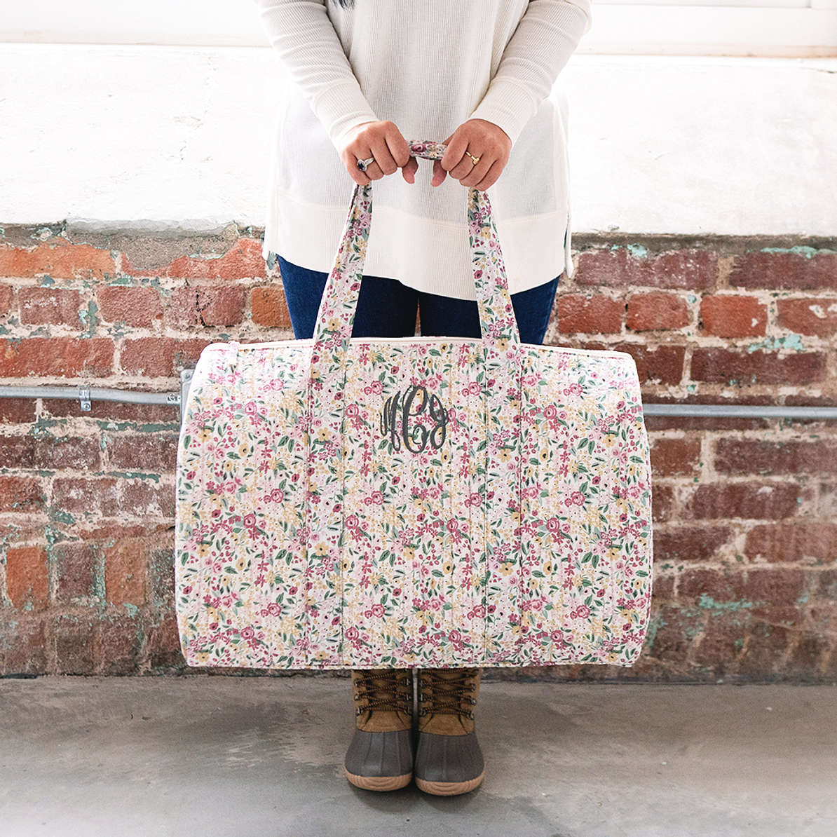 Personalized Quilted Weekender - Marleylilly