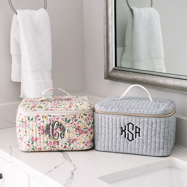 Personalized Quilted Train Case - Marleylilly
