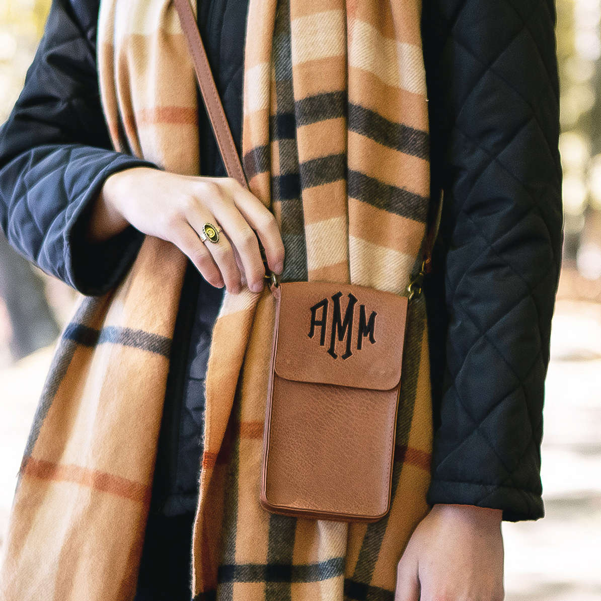Monogrammed Phone Crossbody Bag