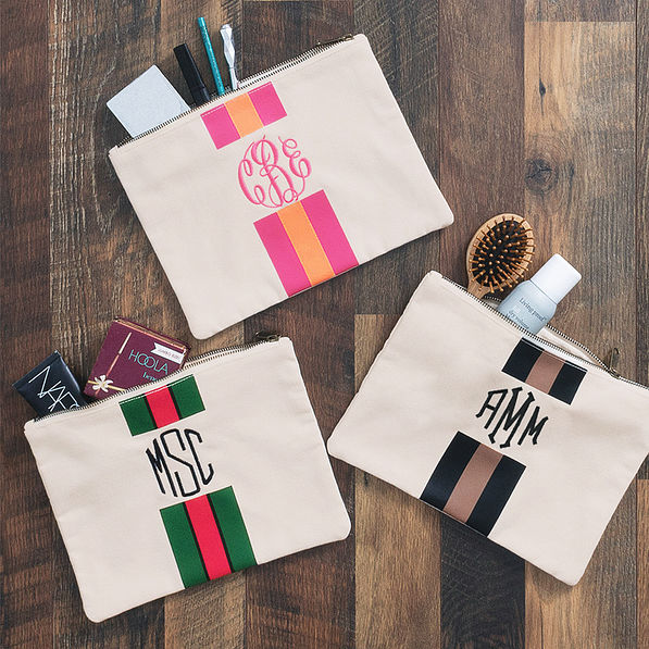 Personalized Canvas Zipper Pouch
