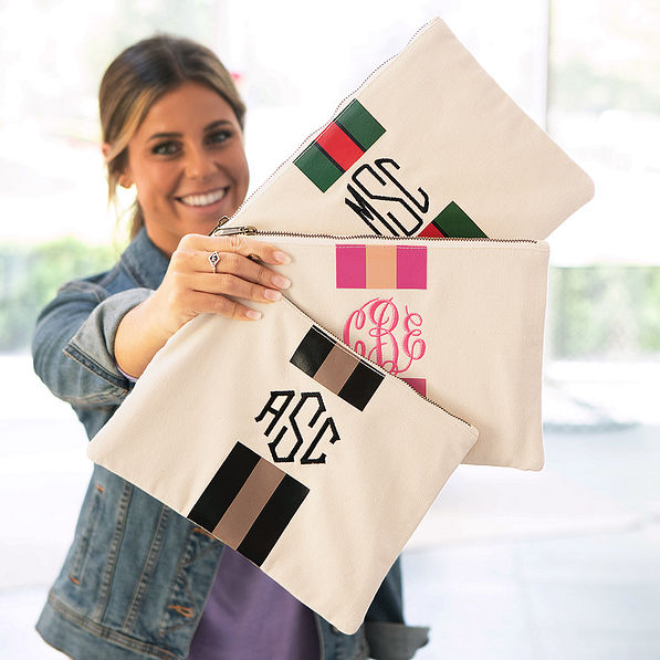 Personalized Canvas Zipper Pouch