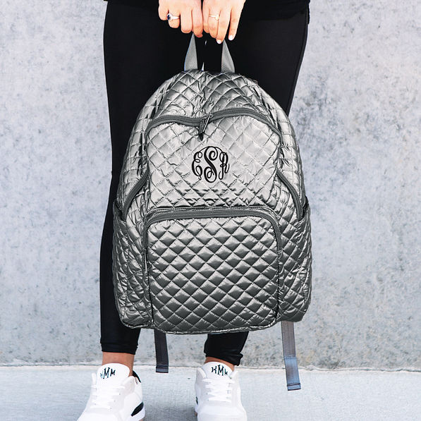 Personalized Diamond Quilted Laptop Backpack - From Marleylilly