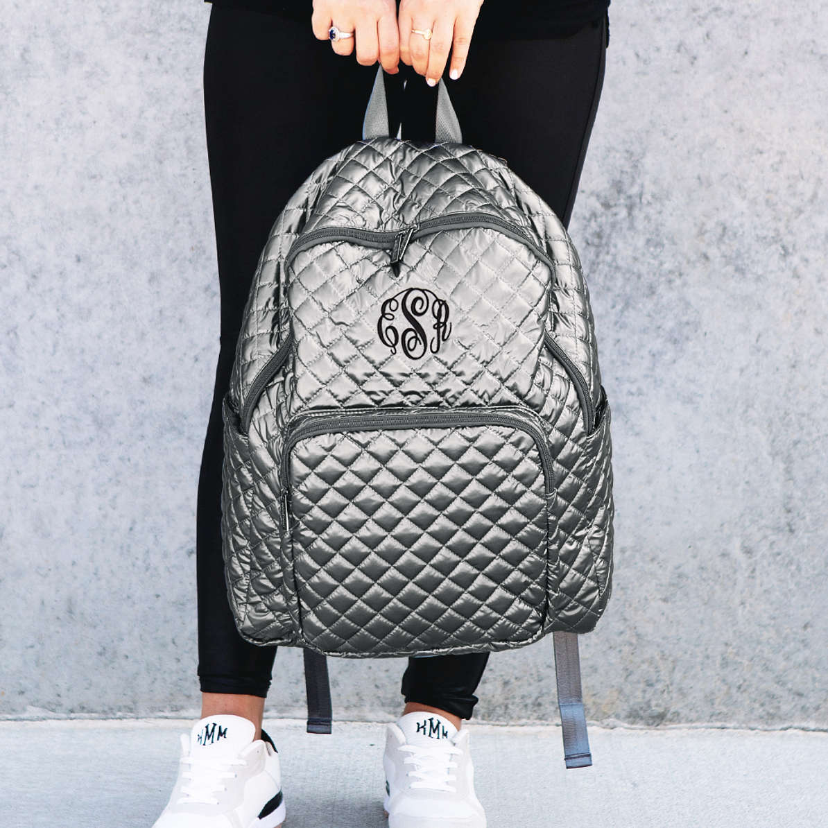 Personalized Diamond Quilted Laptop Backpack - From Marleylilly