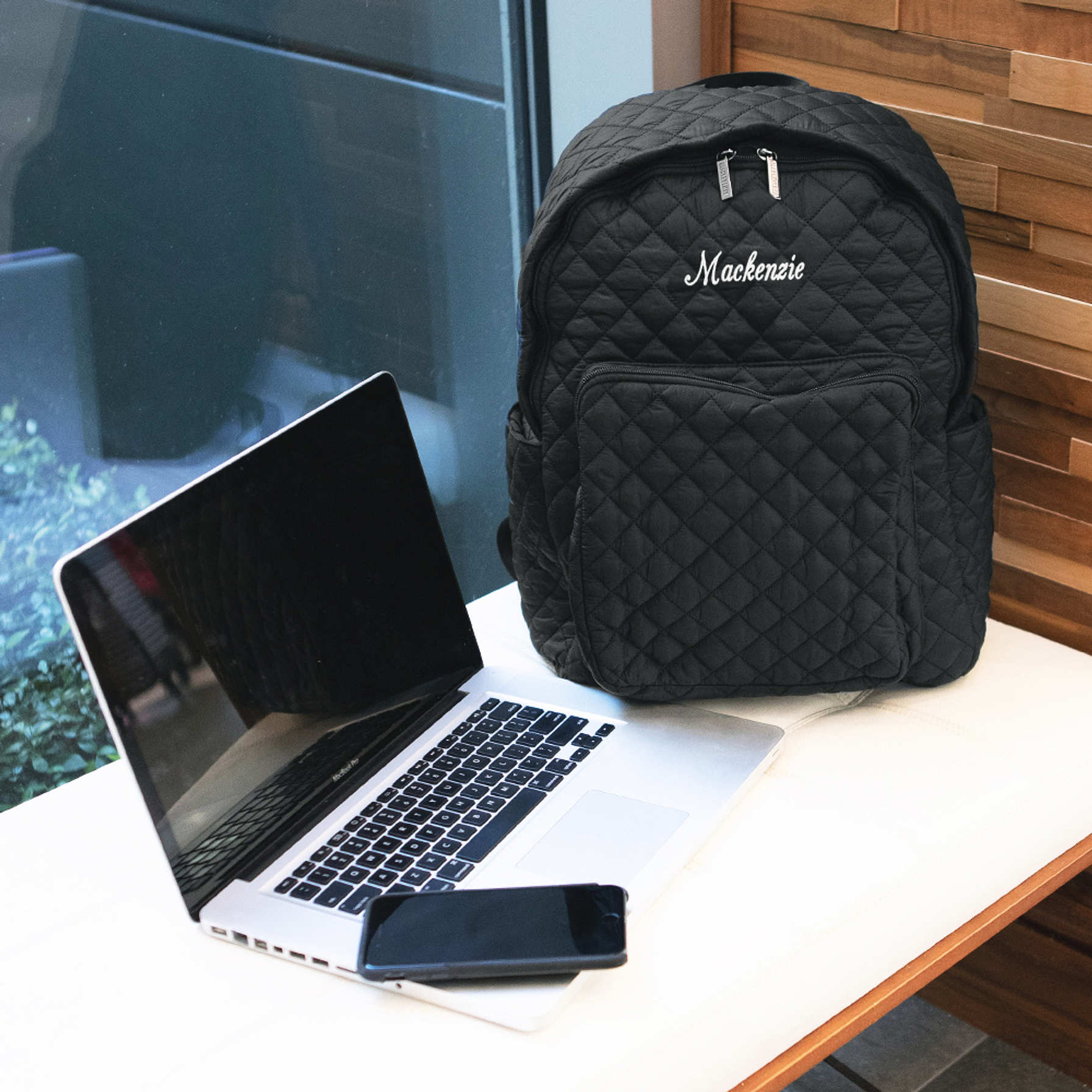 Personalized Diamond Quilted Laptop Backpack - From Marleylilly