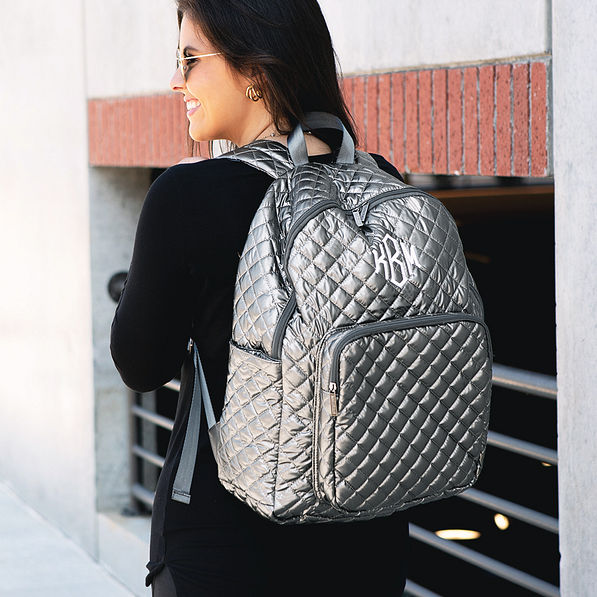 Personalized Diamond Quilted Laptop Backpack - From Marleylilly