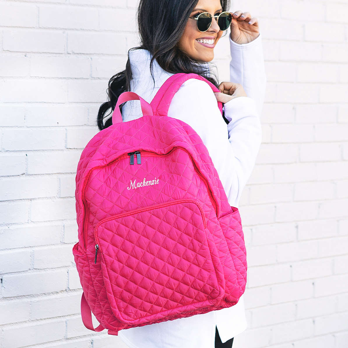 Personalized Diamond Quilted Laptop Backpack - From Marleylilly