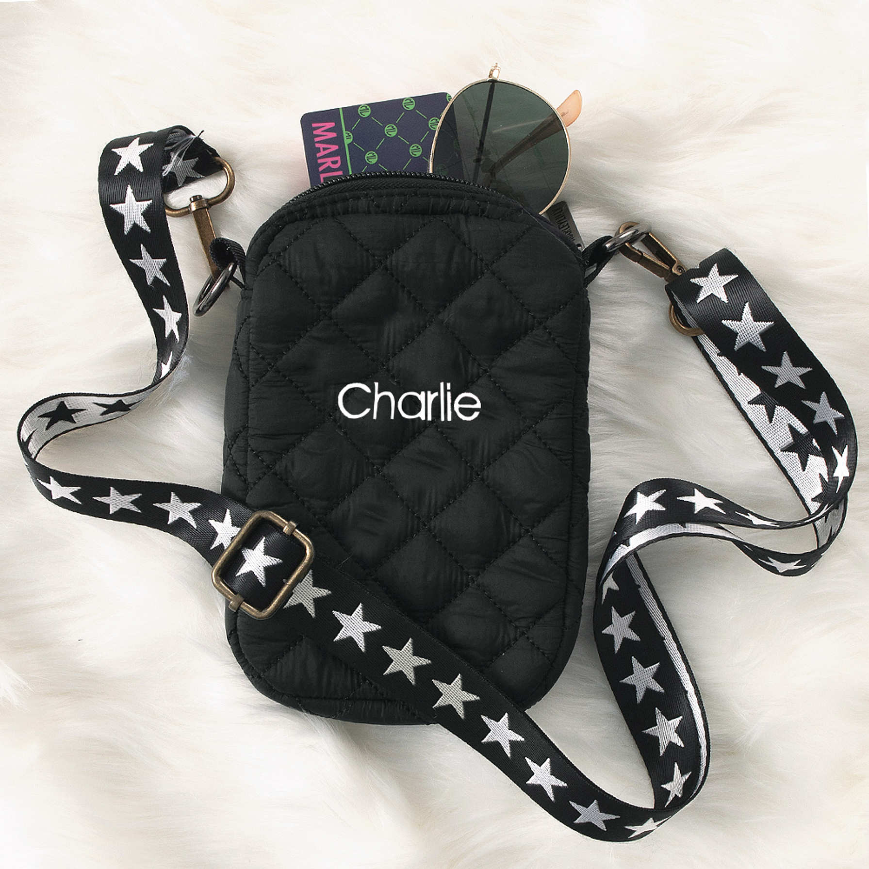 Personalized Diamond Quilted Phone Crossbody