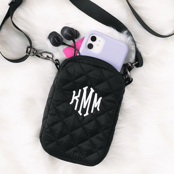 Personalized Diamond Quilted Phone Crossbody