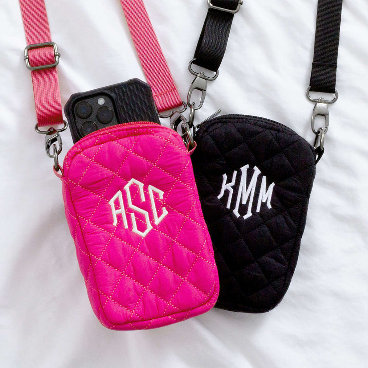 Personalized Diamond Quilted Phone Crossbody