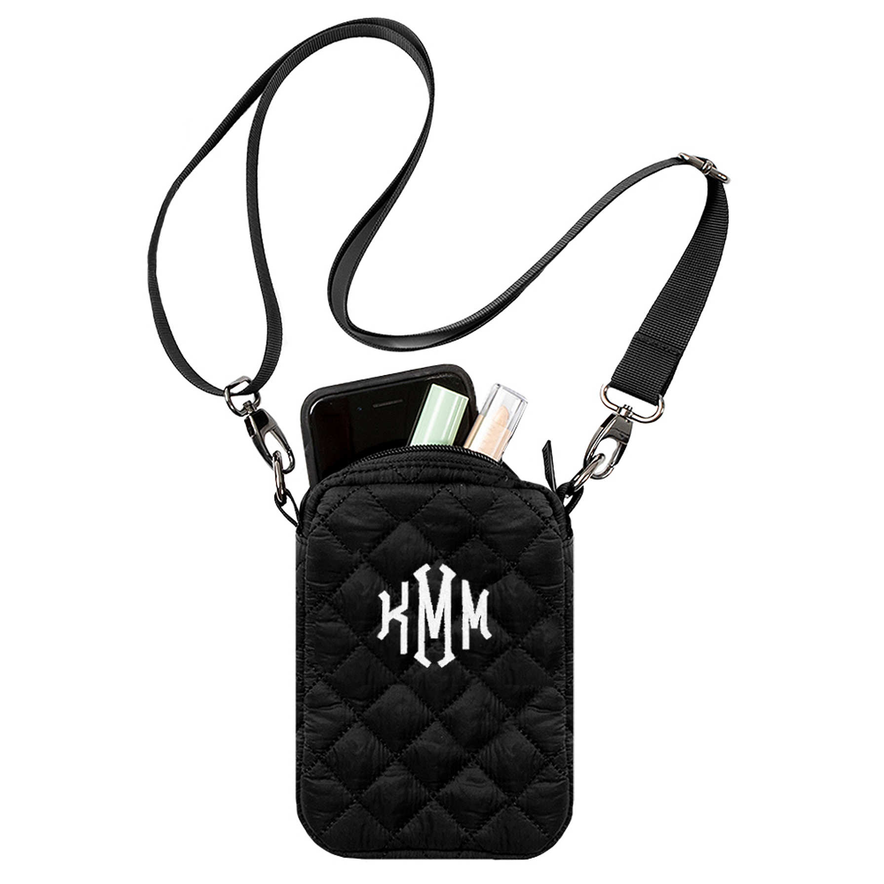 Personalized Diamond Quilted Phone Crossbody
