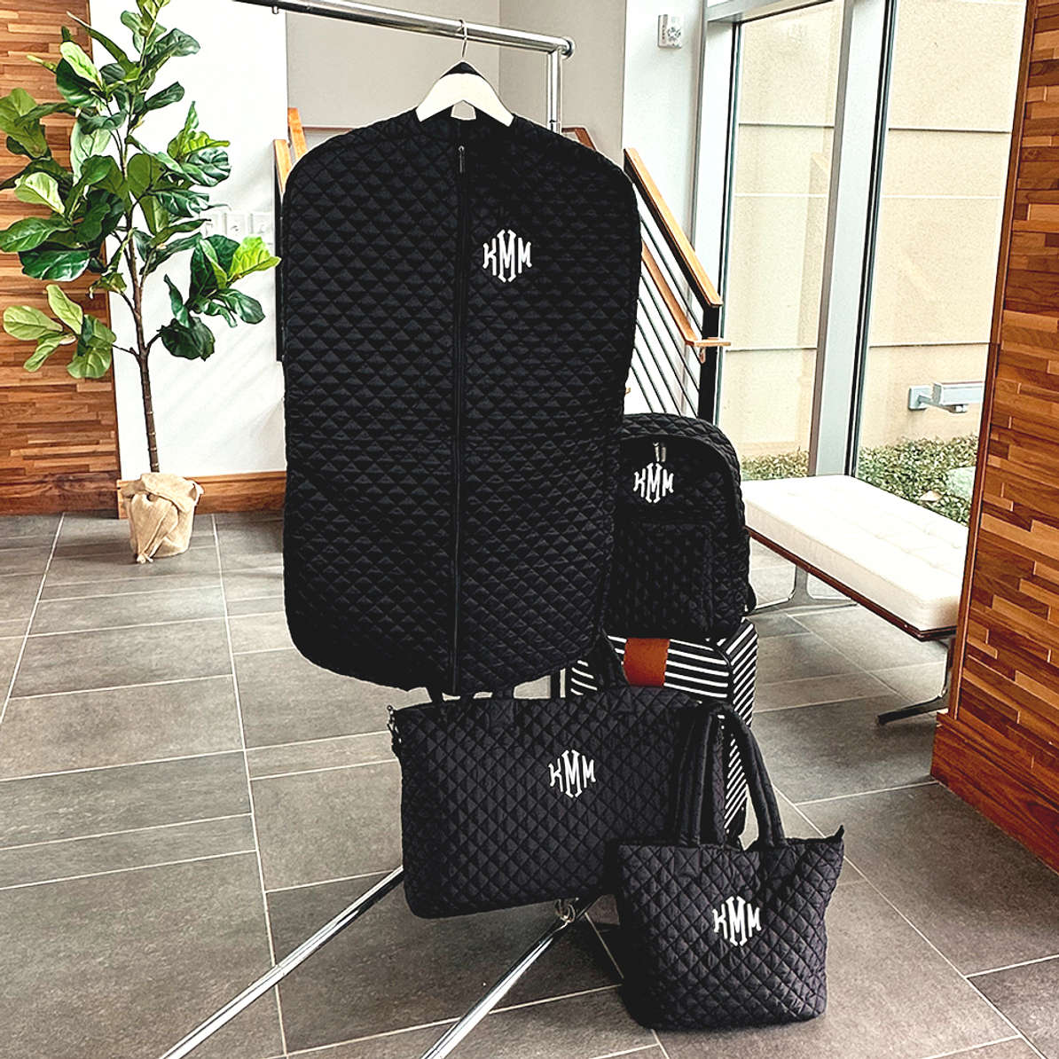 Personalized Diamond Quilted Garment Bag