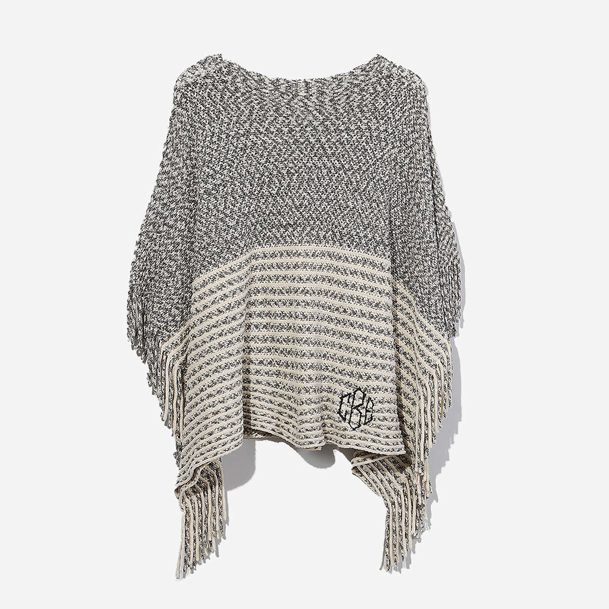 Personalized Striped Chenille Poncho
