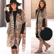 Leopard Kimono - Sheer Leopard Cover Up w/ Open Front