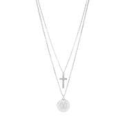 Monogrammed Layered Cross Necklace - Marleylilly