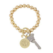 Monogrammed Beaded Key Ring Bracelet - Marleylilly