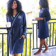 Monogrammed Robes in Mint and Navy – Marleylilly