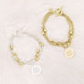 Mixed Metal Monogrammed Bracelet Stacks