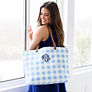 Personalized Gingham Tote Bag