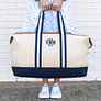 Personalized Navy Blue Canvas Weekender