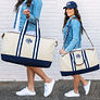 Personalized Navy Blue Canvas Weekender