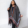 Ladies Aztec Fringe Poncho - Marleylilly