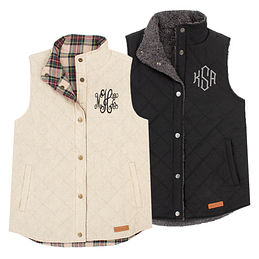 Monogrammed Vests - Custom Personalized Puffy & Sherpa Vest Jackets