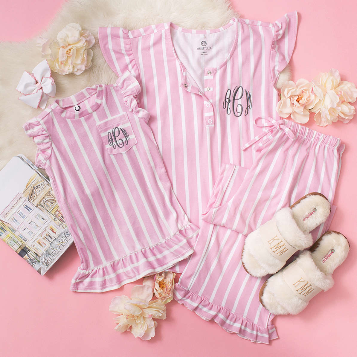Monogrammed Girls Christmas Nightgown | Marleylilly Kids