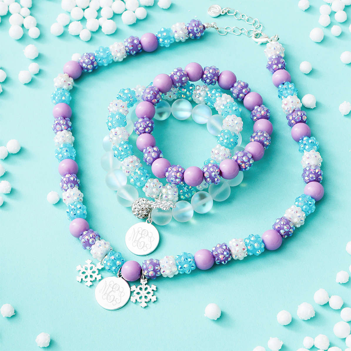 Personalized Girls Snowflake Necklace | Marleylilly Kids