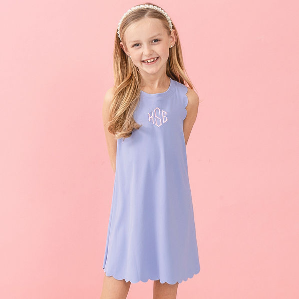 Personalized Girls Scallop Dress | Marleylilly