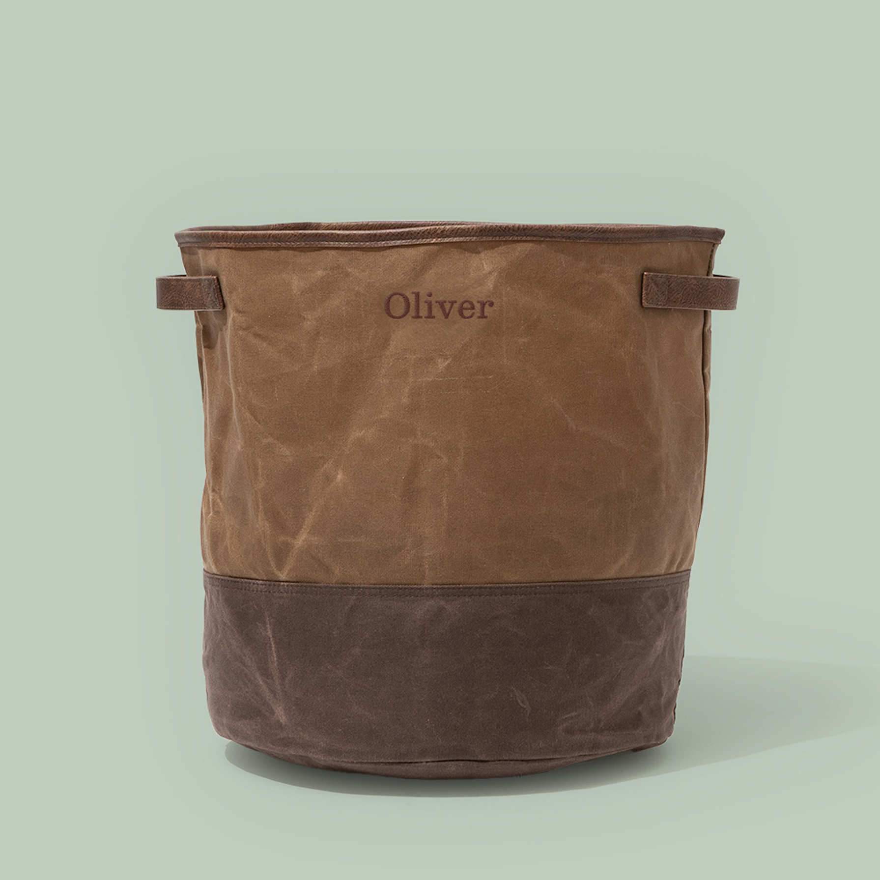 Monogrammed Kids Waxed Canvas Storage Basket | Marleylilly