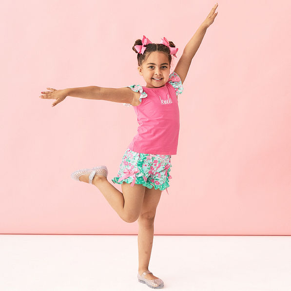 Personalized Girls Ruffle Short Set | Marleylilly