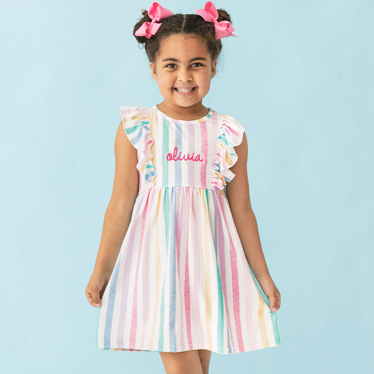 Personalized Girls Ruffle Knit Dress | Marleylilly