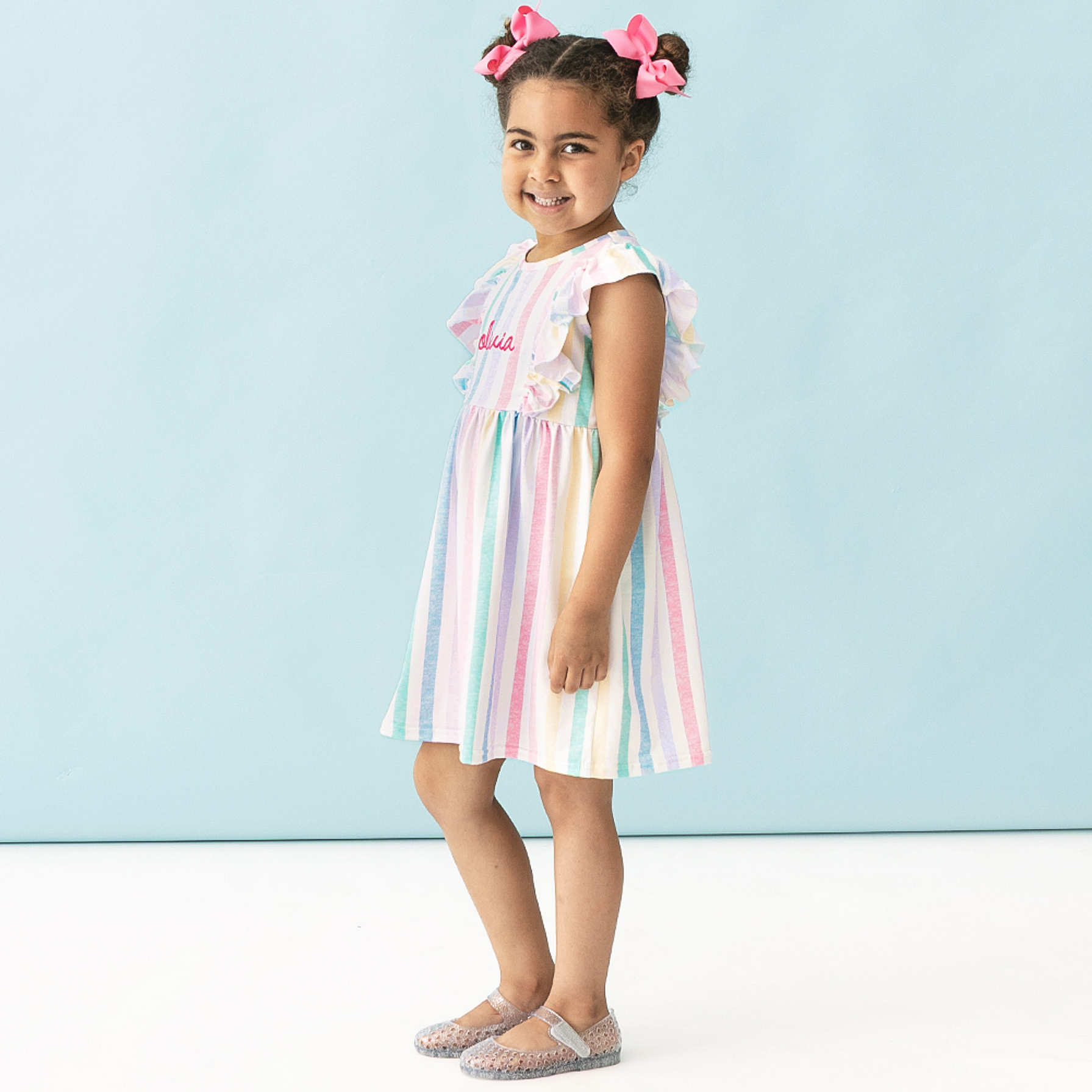 Personalized Girls Ruffle Knit Dress | Marleylilly