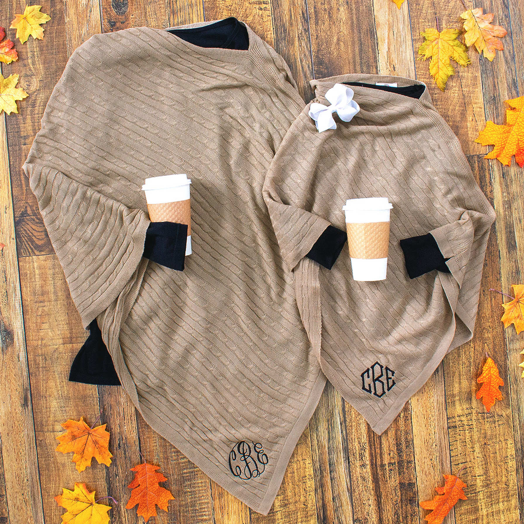 Monogrammed Girls Poncho Sweater - Marleylilly Kids
