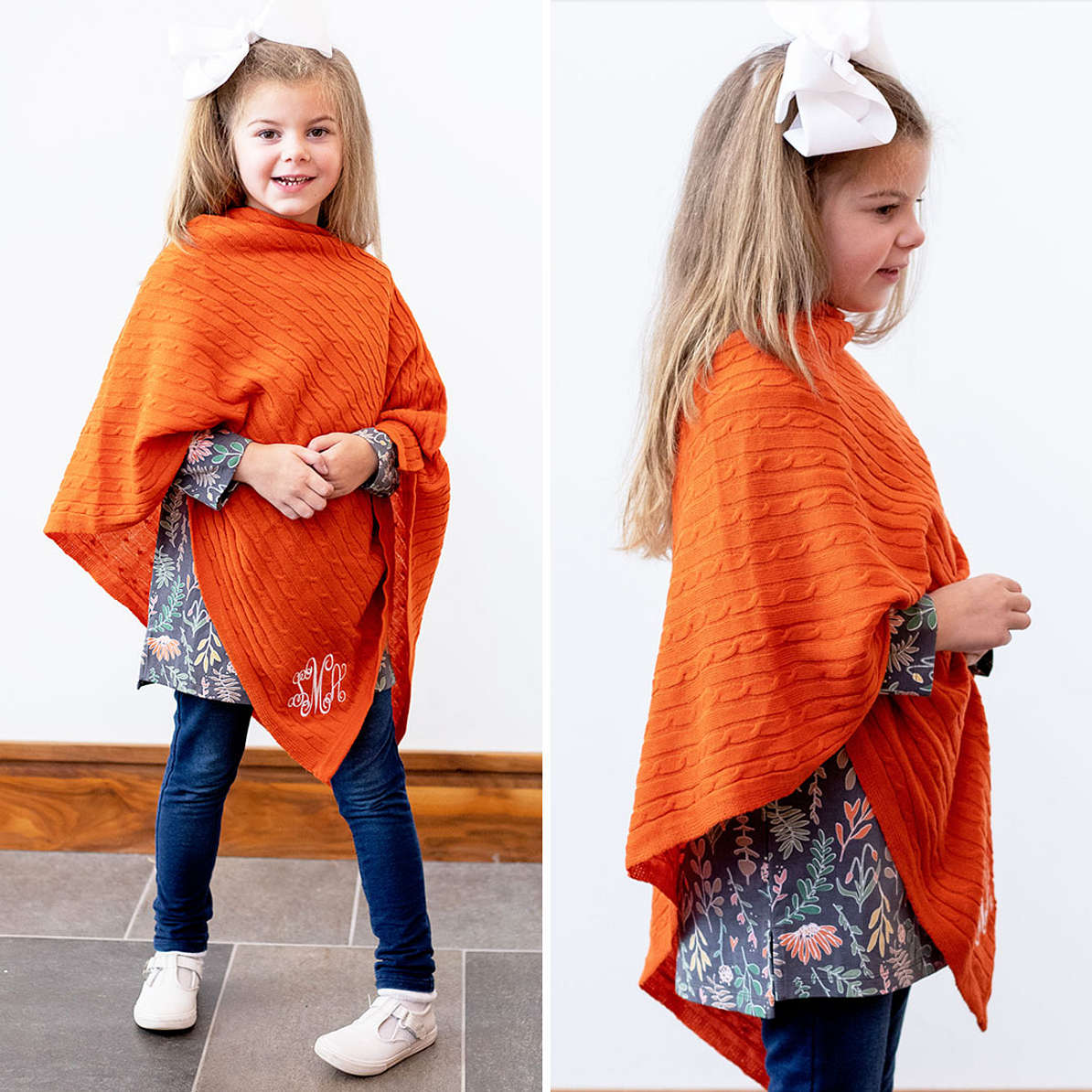 Monogrammed Girls Poncho Sweater - Marleylilly Kids